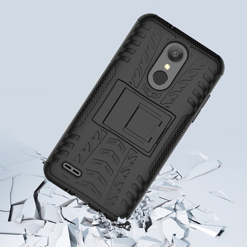 Dual Layer Rugged Tough Case for LG K9 (Black)